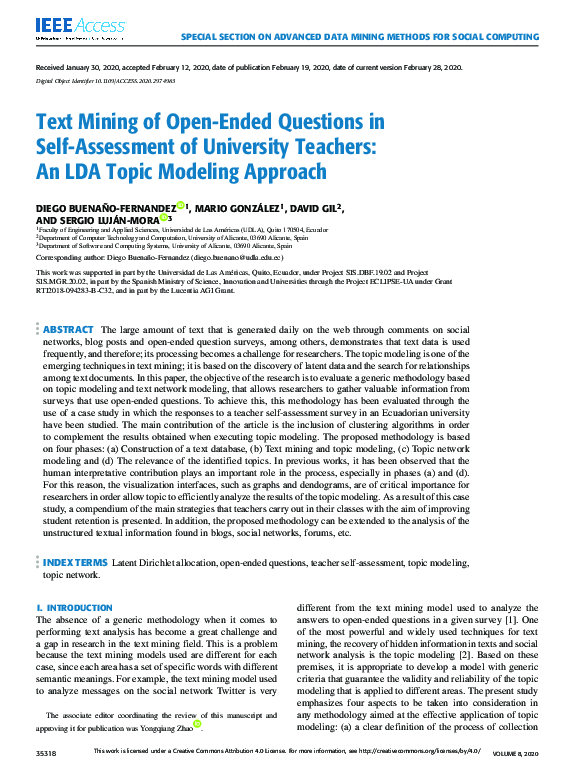(PDF) Text Mining of Open-Ended Questions in Self-Assessment of ...