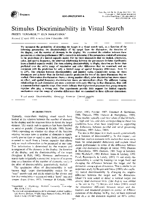 (PDF) Stimulus discriminability in visual search
