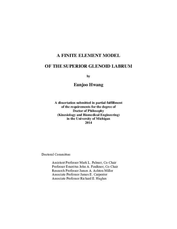 (PDF) Development and Validation of a Finite Element Model of the ...