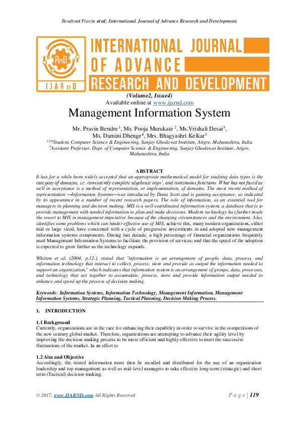 (PDF) Management Information System