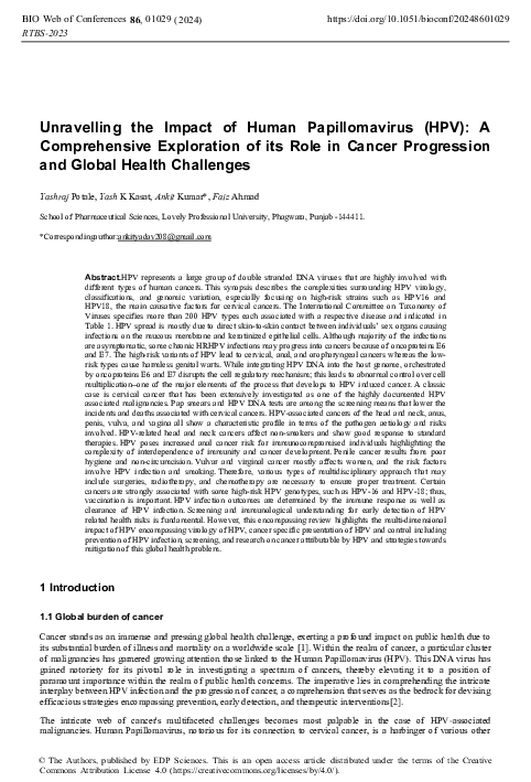 (PDF) Unravelling the Impact of Human Papillomavirus (HPV): A ...