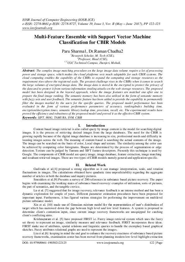 Pdf Multi Feature Ensemble With Support Vector Machine Classification For Cbir Models