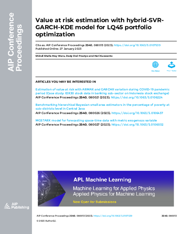 (PDF) Value at risk estimation with hybrid-SVR-GARCH-KDE model for LQ45 portfolio optimization