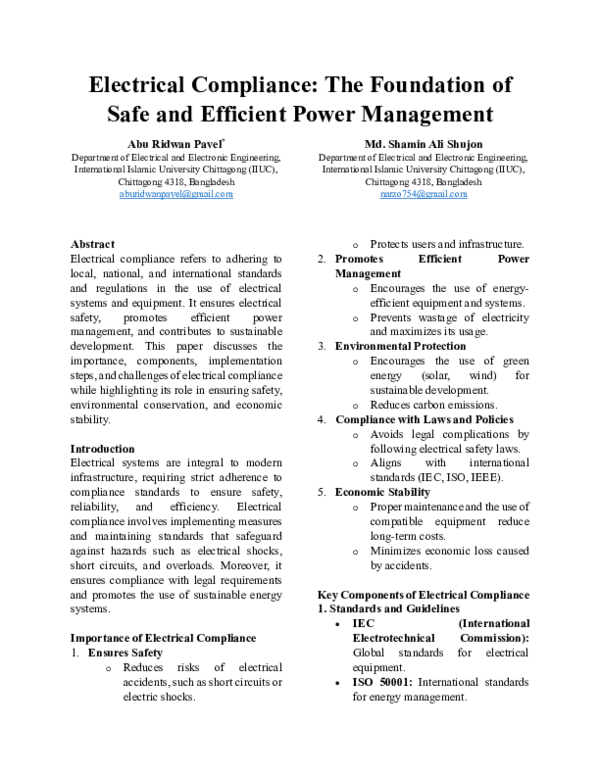 (PDF) Electrical Compliance The Foundation of Safe and Efficient Power ...