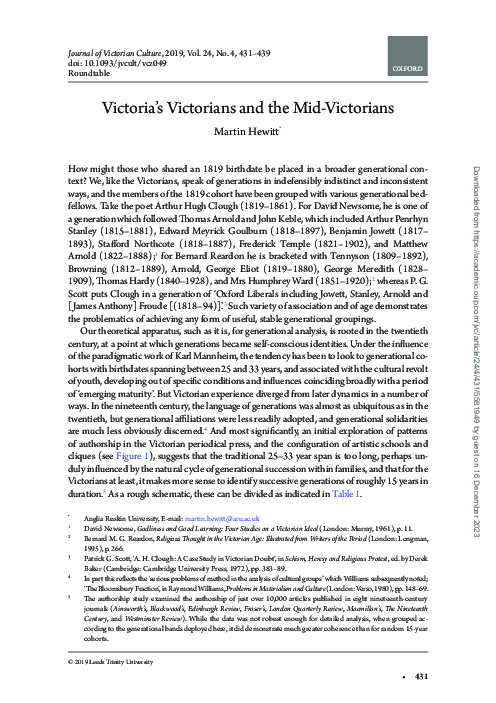 (PDF) Victoria’s Victorians and the Mid-Victorians