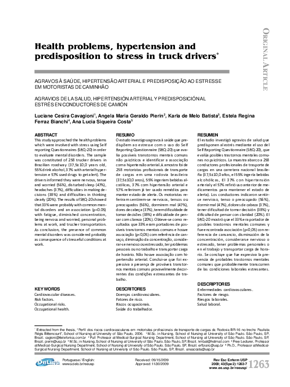 (PDF) Health problems, hypertension and predisposition to stress in ...