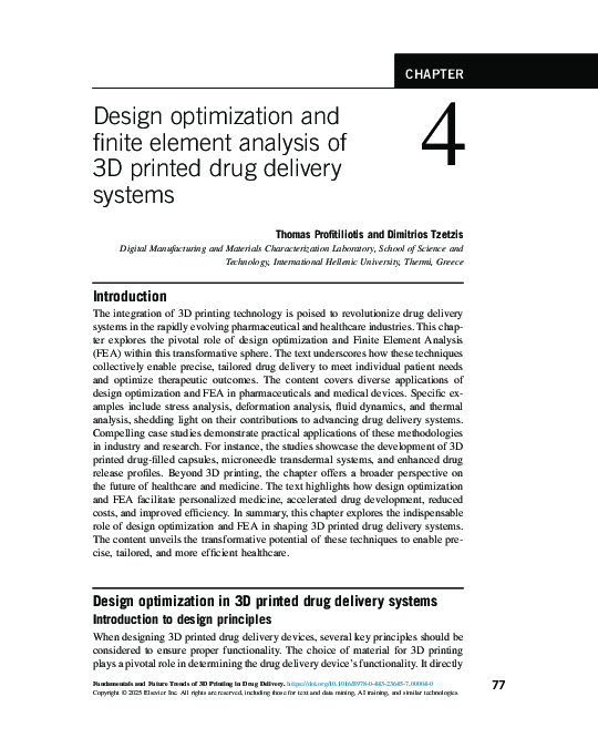 (PDF) Design optimization and finite element analysis of 3D printed ...