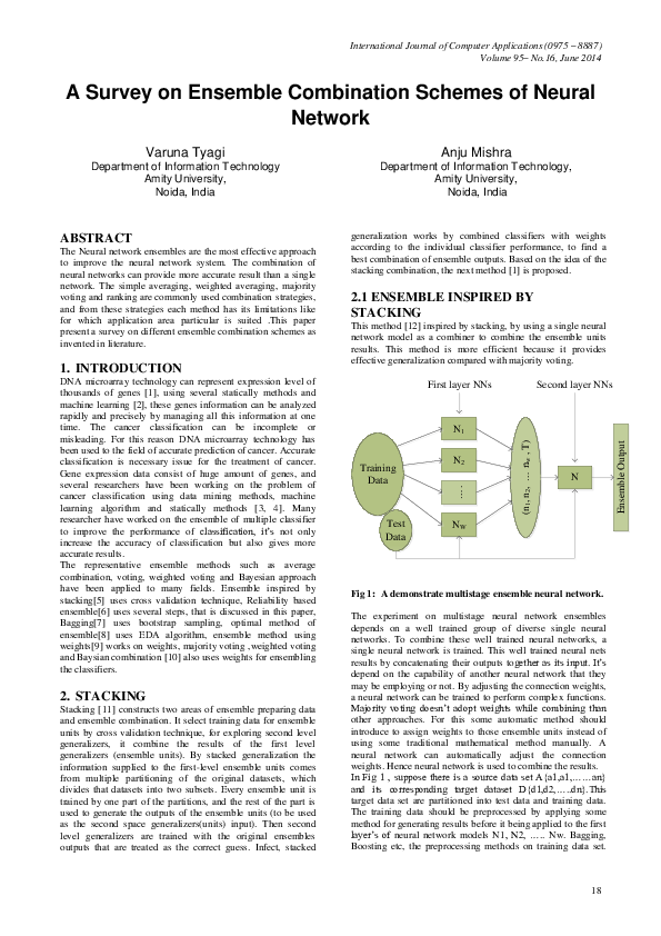 (PDF) A Survey on Ensemble Combination Schemes of Neural Network