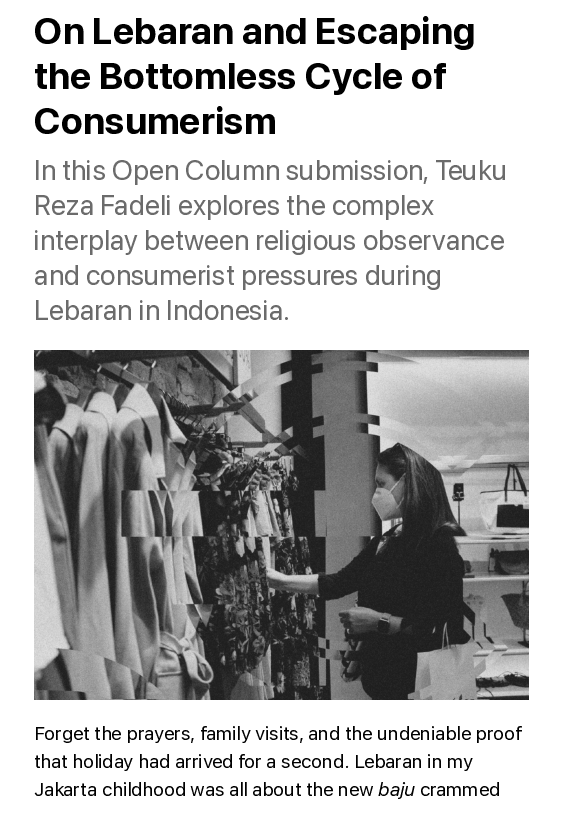 (PDF) On Lebaran and Escaping the Bottomless Cycle of Consumerism