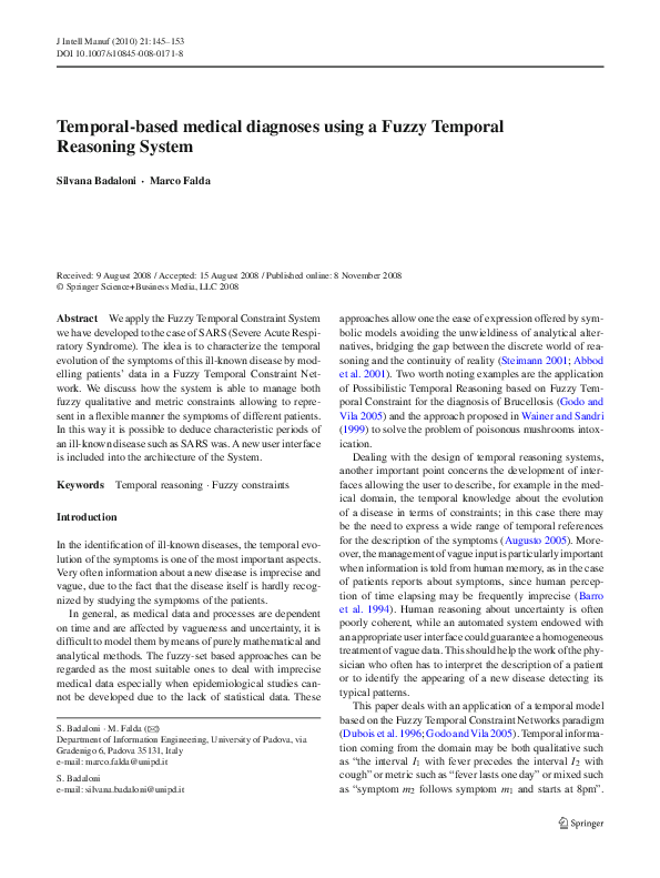 (PDF) Temporal-based medical diagnoses using a Fuzzy Temporal Reasoning ...