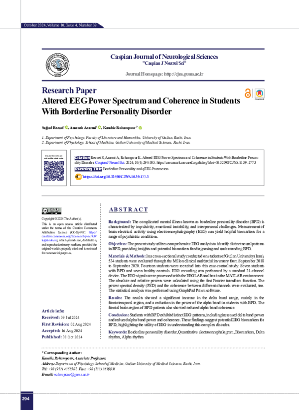 (PDF) Altered EEG Power Spectrum and Coherence in Students With ...