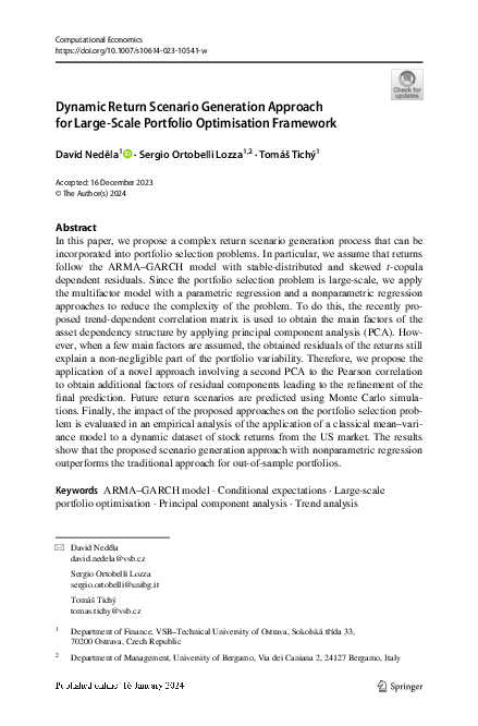 (PDF) Dynamic Return Scenario Generation Approach for Large-Scale Portfolio Optimisation Framework