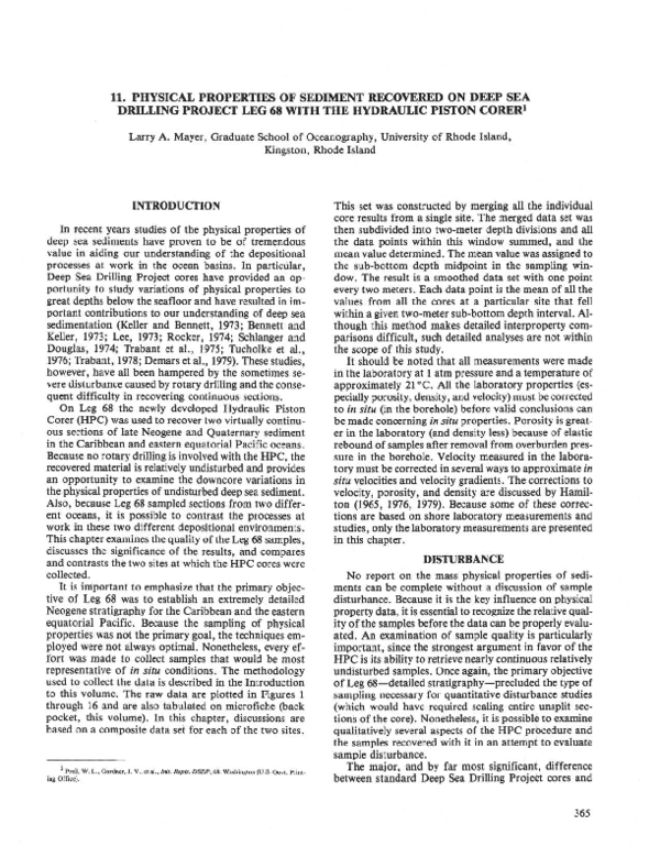 (PDF) Physical properties of sediment recovered on Deep Sea Drilling ...