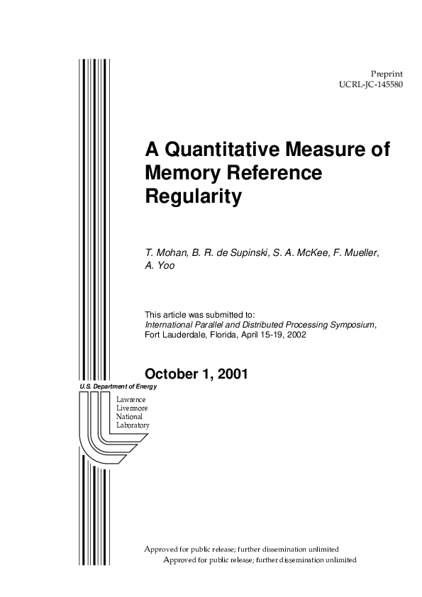 (PDF) A quantitative measure of memory reference regularity