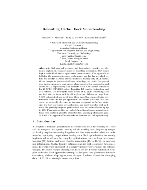 (PDF) Revisiting Cache Block Superloading