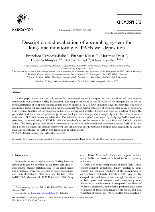 (PDF) Description and evaluation of a sampling system for long-time ...