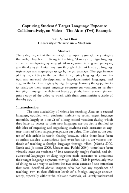 (PDF) Capturing Students' Target Language Exposure Collaboratively, on ...