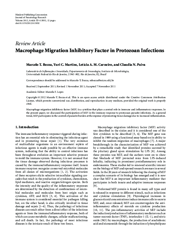 (PDF) Macrophage Migration Inhibitory Factor Levels Correlate with ...