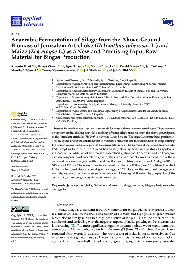 (PDF) Anaerobic Fermentation of Silage from the Above-Ground Biomass of ...