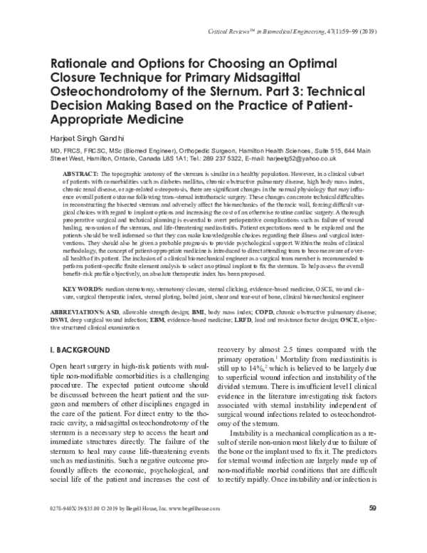 (PDF) RATIONALE AND OPTIONS FOR CHOOSING AN OPTIMAL CLOSURE TECHNIQUE ...