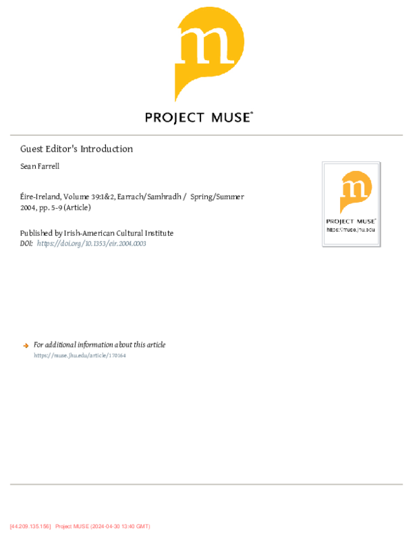 (PDF) Guest Editor's Introduction