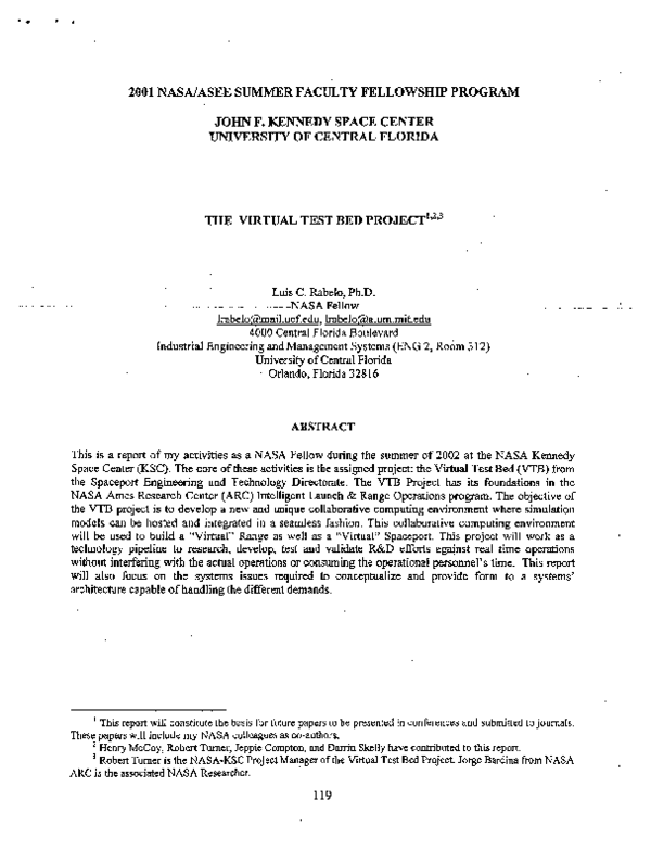 (PDF) The Virtual Test Bed Project
