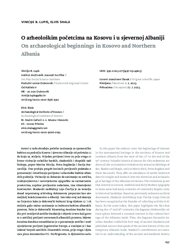 (PDF) ARHEOLOSKI SJEVERNA AlBANIJA KOSOVO