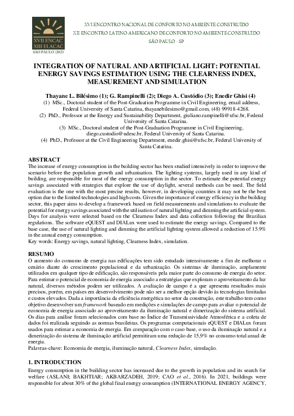 (PDF) Integration of Natural and Artificial Light