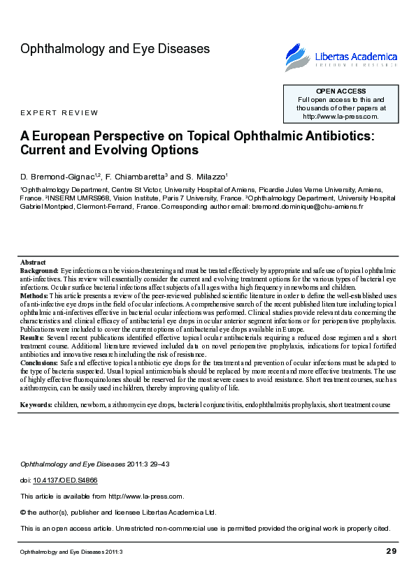 (PDF) A European Perspective on Topical Ophthalmic Antibiotics: Current ...