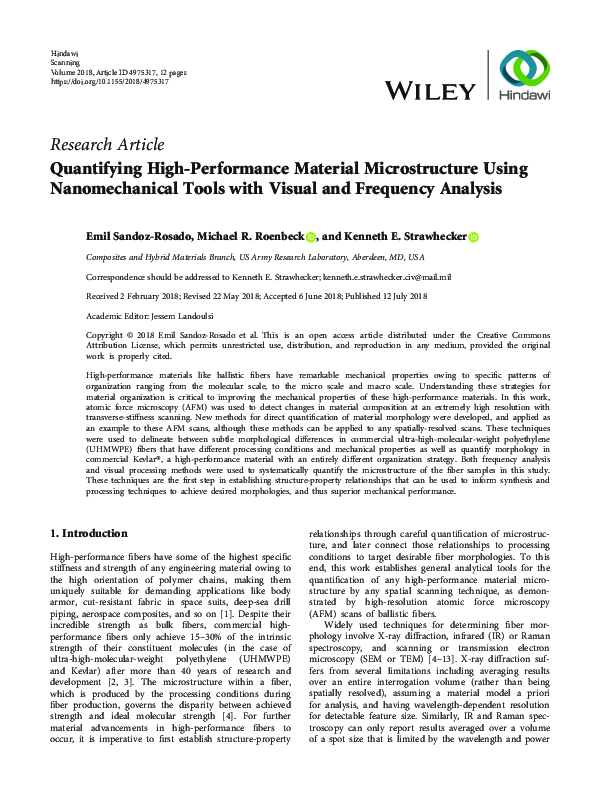 (PDF) Quantifying High-Performance Material Microstructure Using Nanomechanical Tools with ...