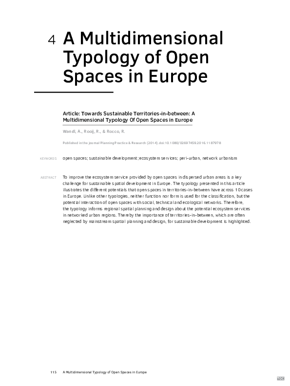 (PDF) A Multidimensional Typology of Open Spaces in Europe