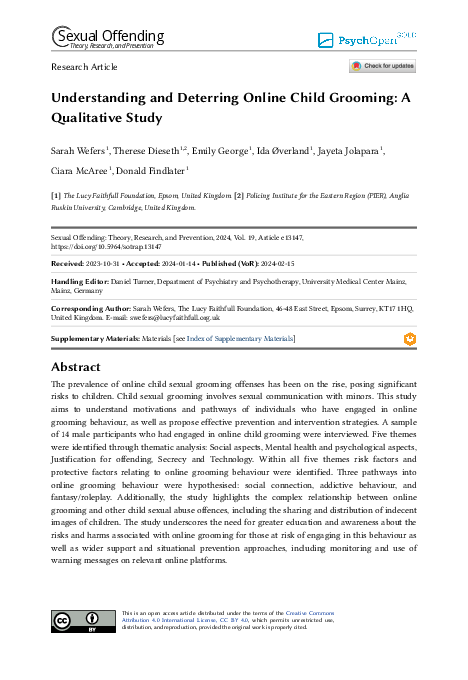 (PDF) Understanding and deterring online child grooming: A qualitative ...