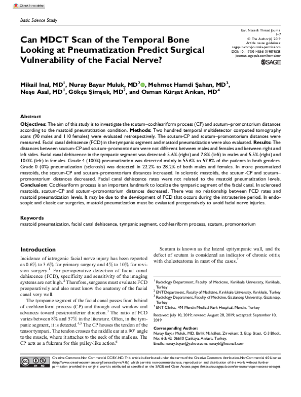 (PDF) Can MDCT Scan of the Temporal Bone Looking at Pneumatization ...