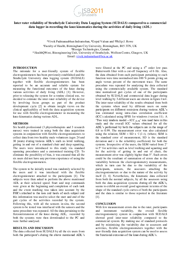 (PDF) Inter rater reliability of Strathclyde University Data Logging System ( SUDALS ) compared ...