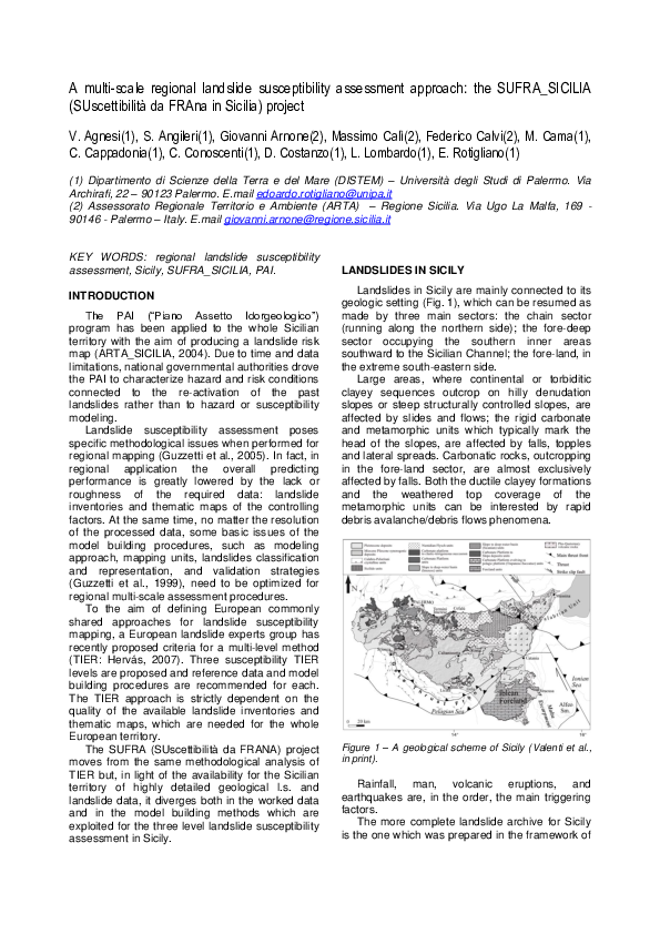 (PDF) Multi-scale regional landslide susceptibility assessment in Sicily (Italy): The Sufra ...