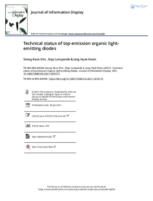 (PDF) Technical status of top-emission organic light-emitting diodes