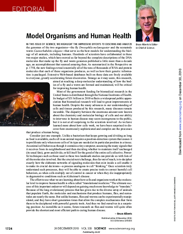 (PDF) Model Organisms and Human Health | Bruce Alberts - Academia.edu