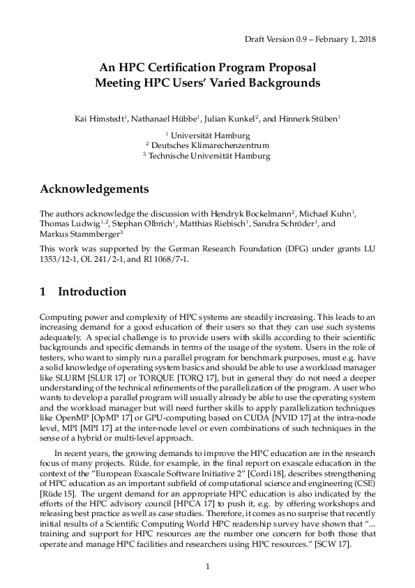 (PDF) An HPC Certification Program Proposal Meeting HPC Users’ Varied ...