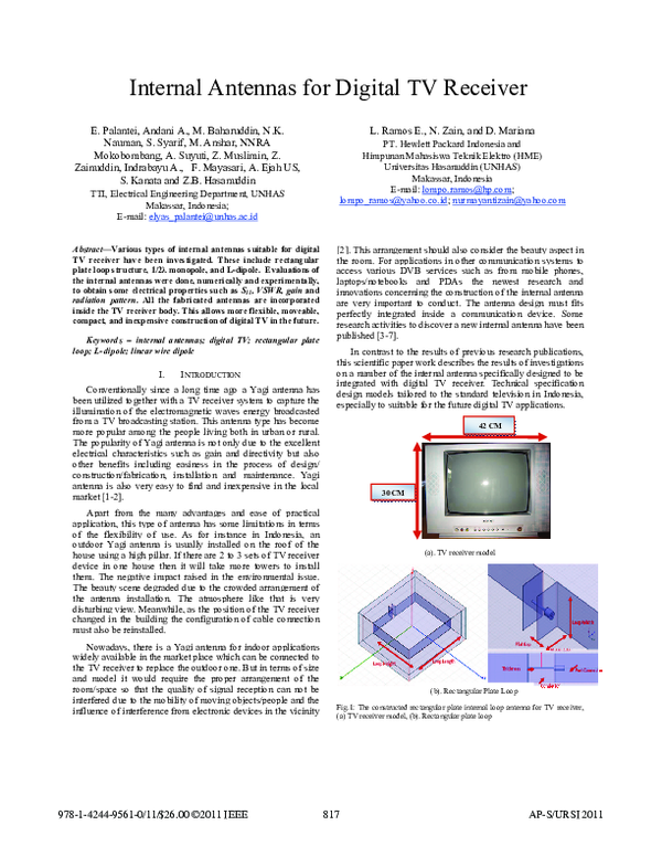 (PDF) Internal antennas for digital TV receiver