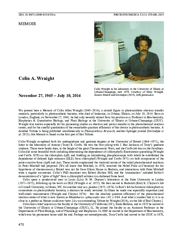 (PDF) Colin A. Wraight
