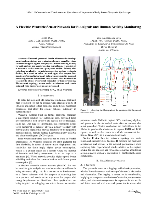 Pdf A Flexible Wearable Sensor Network For Bio Signals And Human Activity Monitoring