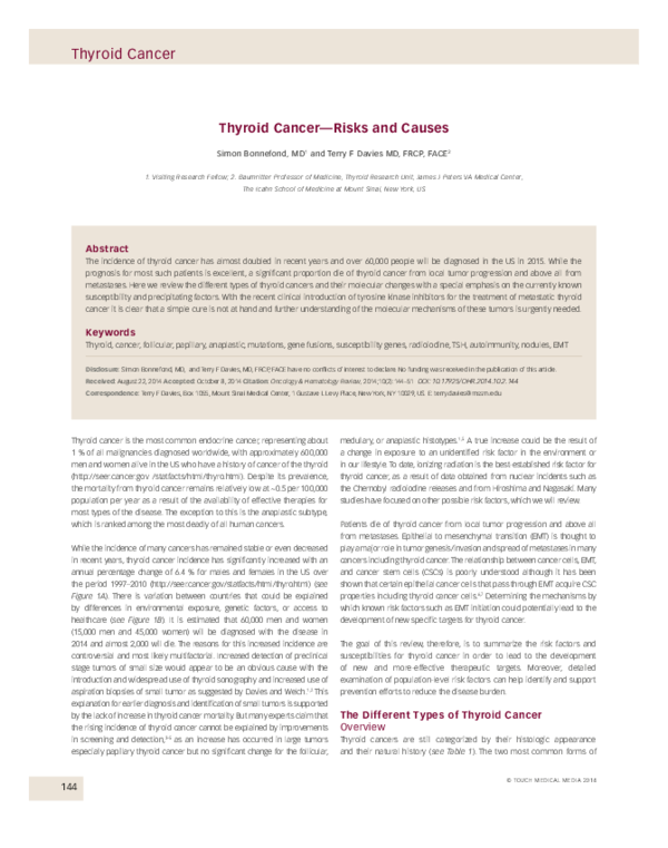 (PDF) Thyroid Cancer—Risks and Causes | Terry Davies - Academia.edu