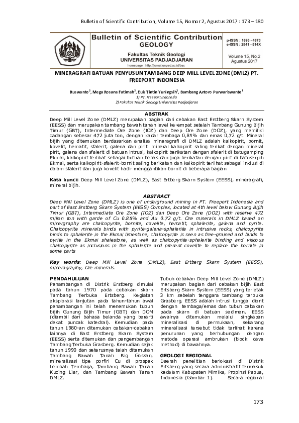 (PDF) Mineragrafi Batuan Penyusun Tambang Deep Mill Level Zone (DMLZ ...