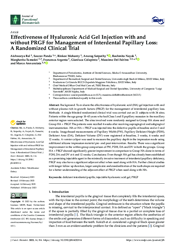 (PDF) Effectiveness of Hyaluronic Acid Gel Injection with and without ...