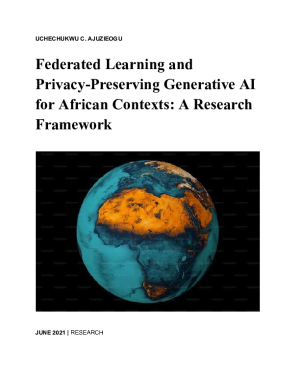 (PDF) Federated Learning and Privacy-Preserving Generative AI for African Contexts
