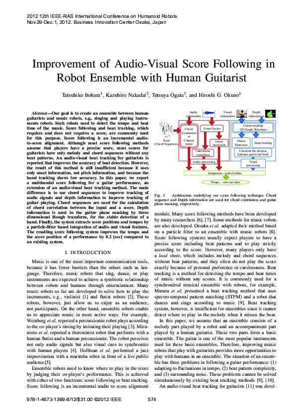 (PDF) Improvement of audio-visual score following in robot ensemble ...