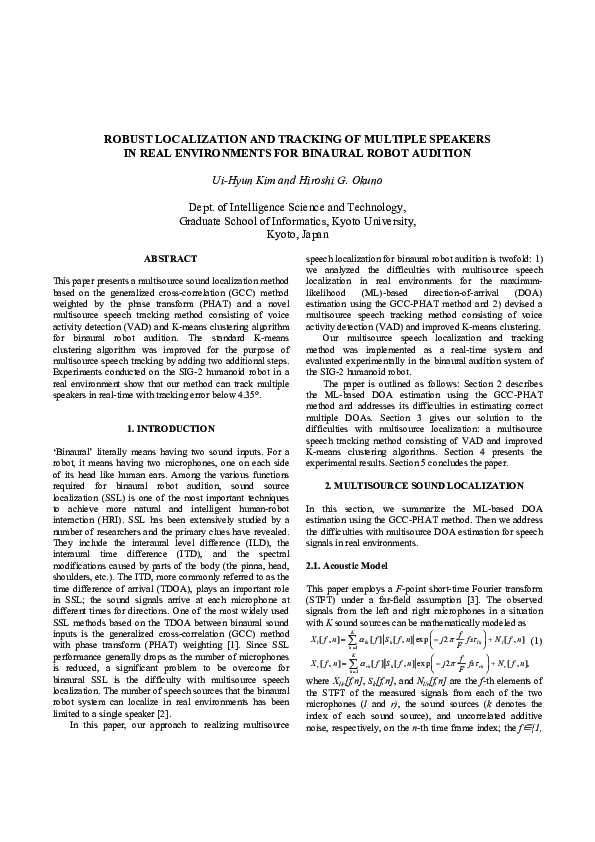 (PDF) Robust localization and tracking of multiple speakers in real ...