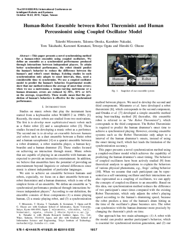 (PDF) Human-robot ensemble between robot thereminist and human ...
