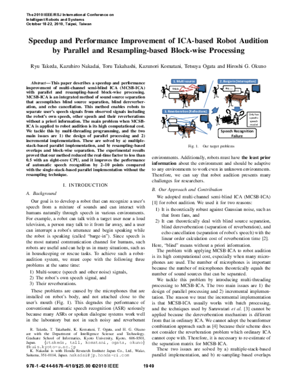 (PDF) Speedup and performance improvement of ICA-based robot audition ...