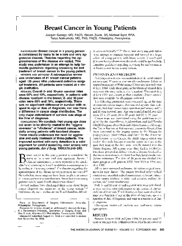(PDF) Breast cancer in young patients | Michael Byrd - Academia.edu
